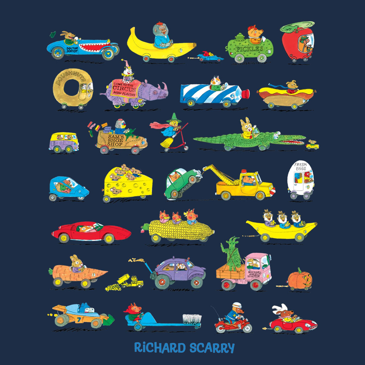 Richard Scarry Lowly Worm Apple Car Tshirt – Super7