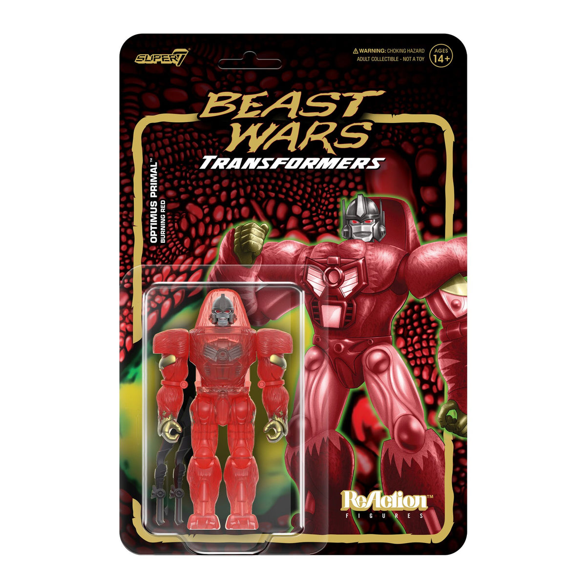 Transformers ReAction Figures - Optimus Primal (Burning Red) – Super7