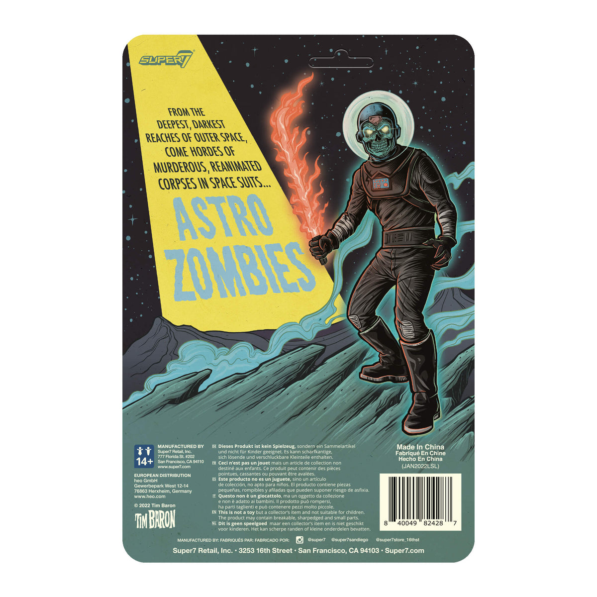 Astro Zombies ReAction Figure Wave 2 - Astro Zombie (Black/Silver) – Super7