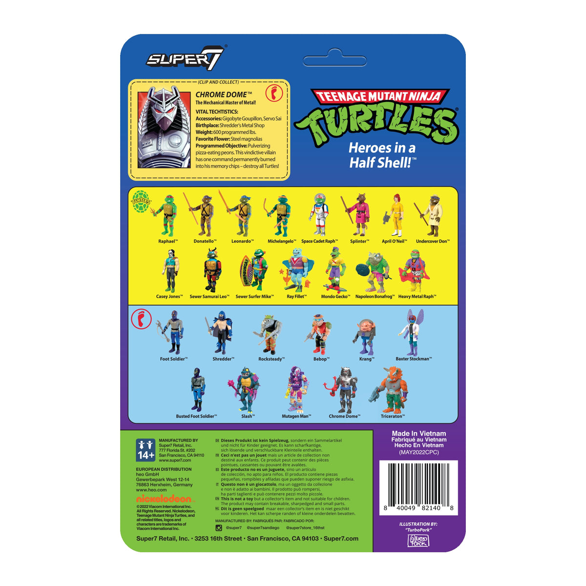 Teenage Mutant Ninja Turtles ReAction Wave 6 - Chrome Dome – Super7