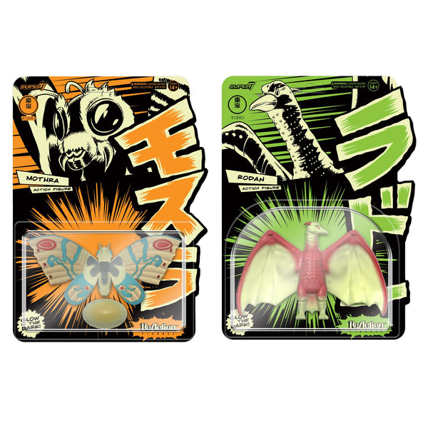 Toho ReAction Wave 1 - Mothra & Rodan (Glow) – Super7